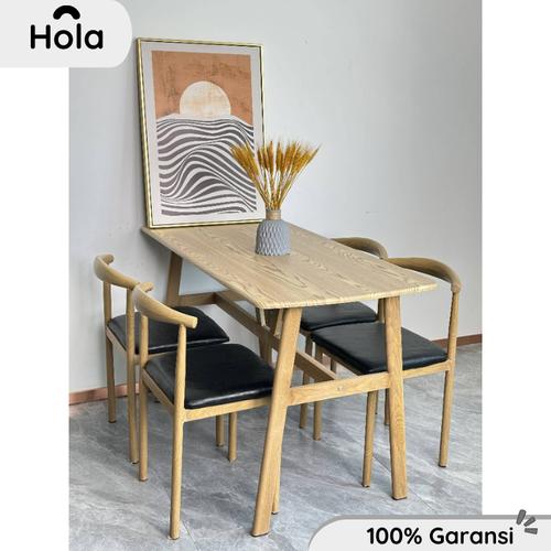 Jual Meja Set Kursi Ruang Makan Kayu Serbaguna Cafe Minimalis Estetik ...