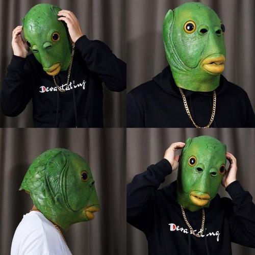 Jual New Topeng Ikan Hijau Kepala Ikan Hijau Bahan Latex Cosplay Topeng ...