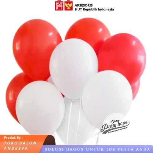 Jual Balon Merah Putih Hut RI Latex / Balon Merah Putih Dirgahayu RI ...