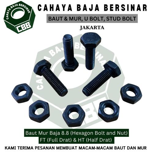 Jual Baut Mur Baja 8.8 M36 - 4.0 / Hexagon Bolt and Nut Grade 8.8 - M36 ...