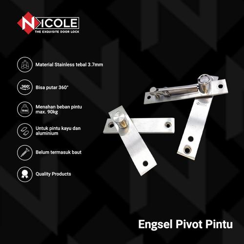 Promo Nicole Engsel Tanam Pintu / Engsel Pivot Atas dan Bawah / Engsel ...