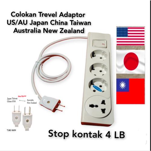 Jual Colokan Listrik kaki 2 Pin Travel Adaptor ChinaTaiwan USA Japan ...