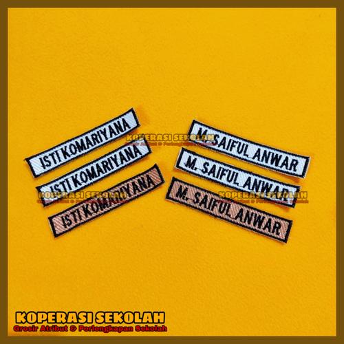 Jual Emblem Nama Siswa / Badge Nama Siswa Bordir / Bet Nama Siswa ...