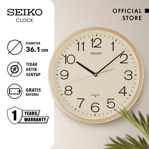 Promo Jam Dinding Seiko Analog QXA020A Gold 36cm Quartz Original Cicil ...