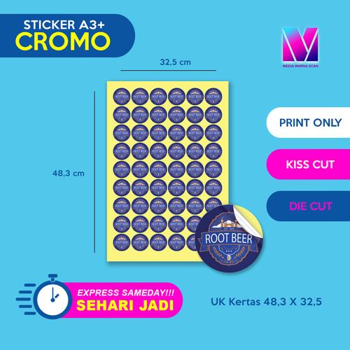 Jual Print |Cetak Sticker Cromo, HVS A3+ | Print + Kiss Cut - STICKER ...