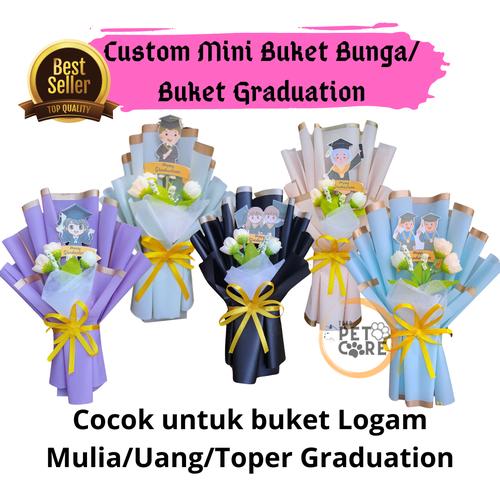 Promo Bucket Buket Bouquet Mini Custom Logam Mulia Emas Mini / Wisuda ...