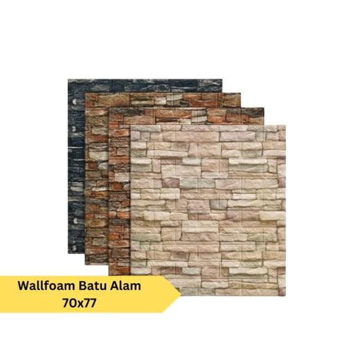 Jual Wallpaper 3D Foam Motif Batu Alam / Wallpaper Sticker 3D Bata ...