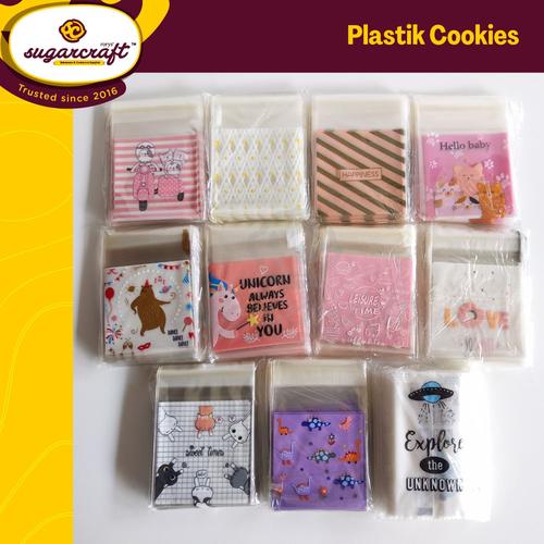 Jual Plastik cookies motif 100pcs lem sealing tape ukuran kecil kemasan ...