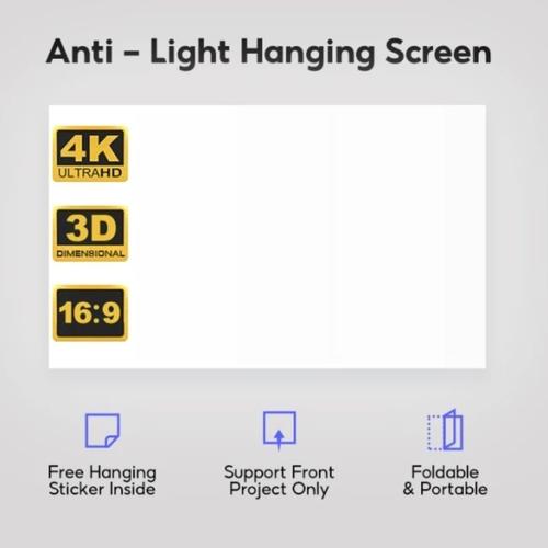 Jual Screen Projector Kain 100" inch / Layar Proyektor 100 In - 16.9 ...