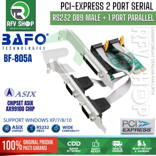 Jual BAFO PCIE I/O Card 2 Serial DB9 + 1 Paralel DB25 Chipset ASIX with ...