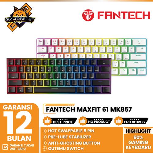 Jual FANTECH MAXFIT 61 MK857 60% RGB Mechanical Gaming Keyboard - Hitam ...