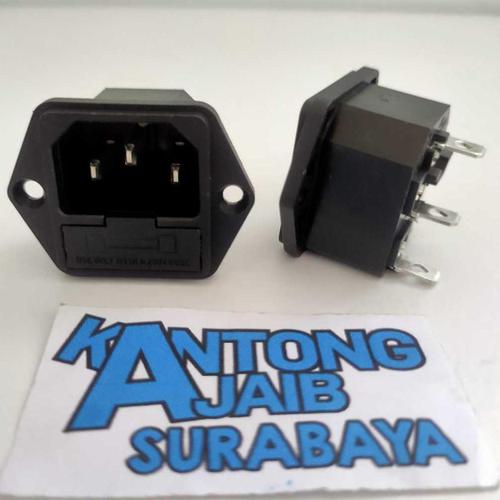 Jual Soket AC Listrik 3pin plus Fuse Holder Box Bell Amplifier Soket AC ...