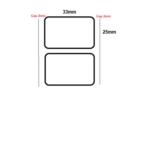 Jual Label sticker barcode Thermal TOP 33x25mm 1 Line 1500pcs Gap 2mm ...