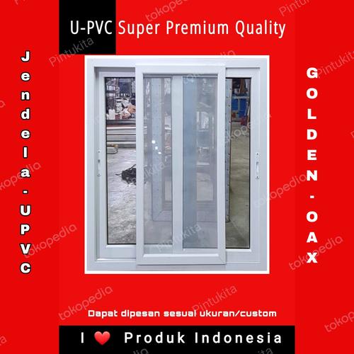 Jual Jendela Sliding UPVC Super Premium -3 in 1-Kawat Nyamuk - Putih ...