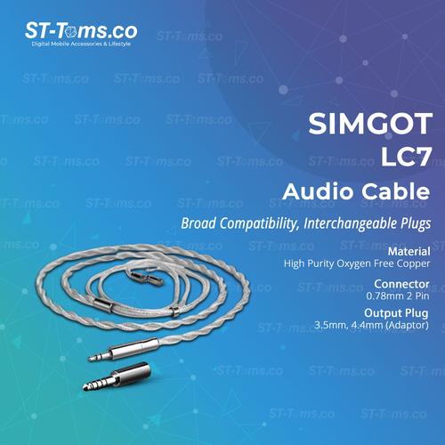 Promo Simgot LC7 LC 7 OFC Silver Plated IEM In Ear Monitor Cable ...