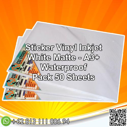 Jual Sticker Vinyl Inkjet WHITE Matte Waterproof - A3+ Per pack (50 ...