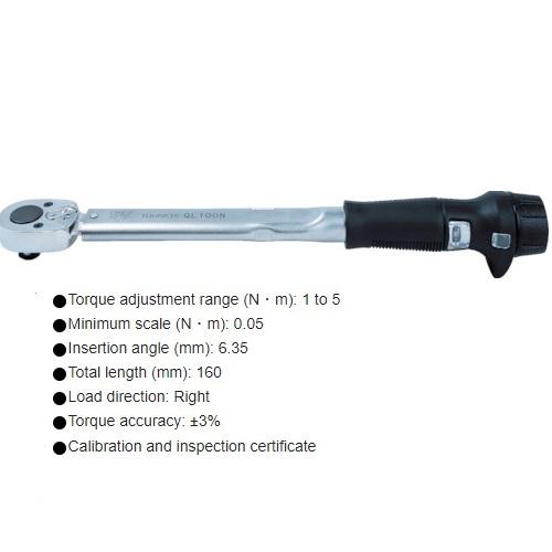 Jual Kunci Torsi Preset Type Torque Wrench Sq. 1/4 Scale 1-5 N.m TOHNICHI QL5N-MH - Kab. Bekasi ...
