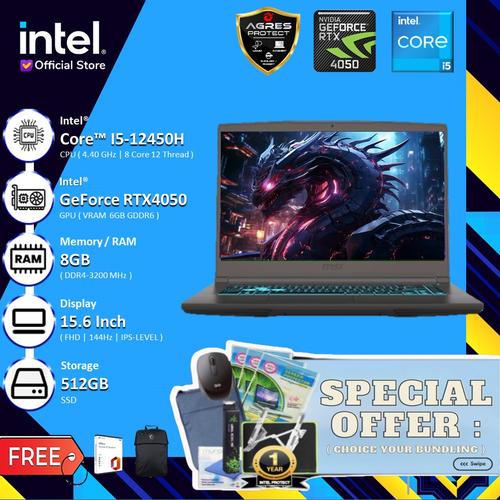Promo MSI THIN 15 - INTEL CORE I5 12450H RTX4050 RAM 8GB 512GB SSD W11 ...