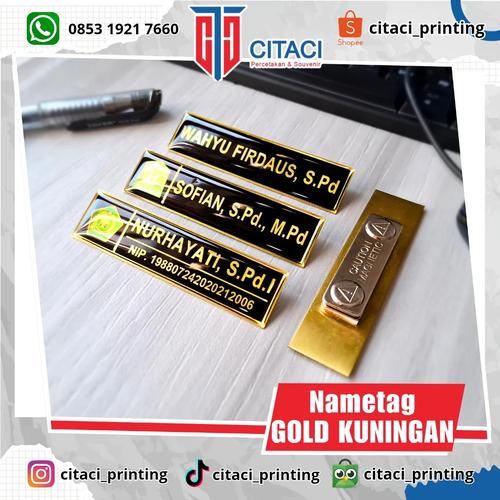 Jual NAME TAG GOLD KUNINGAN DAN SILVER STAINLESS (PENITI & MAGNET ...