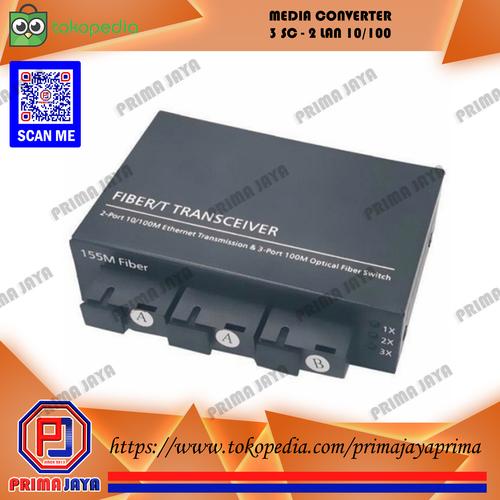 Jual Media Converter Fiber Optik 3FO - 2Lan RJ45 HTB 3-2, 3sc 2 lan ...