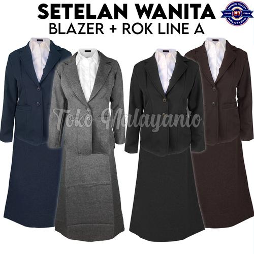 Jual SETELAN JAS Wanita, BLAZER & ROK Line A / ROK Kerja Wanita Kantor ...