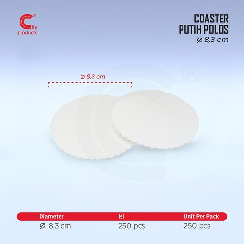 Jual Coaster diameter 8.3 cm putih polos / Tatakan Gelas diameter 8.3 ...