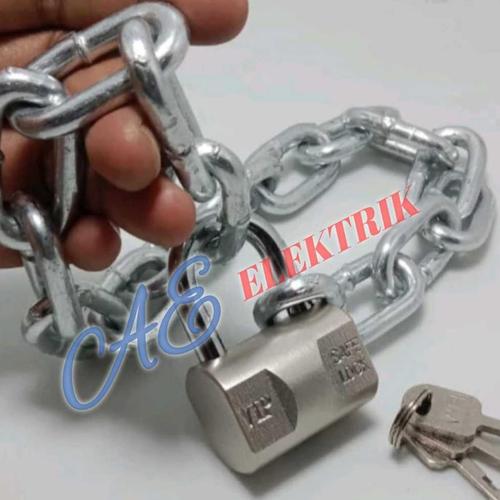 Jual Paket Rantai Besi kapal + Gembok 40mm Anti Maling / Rantai Besi ...