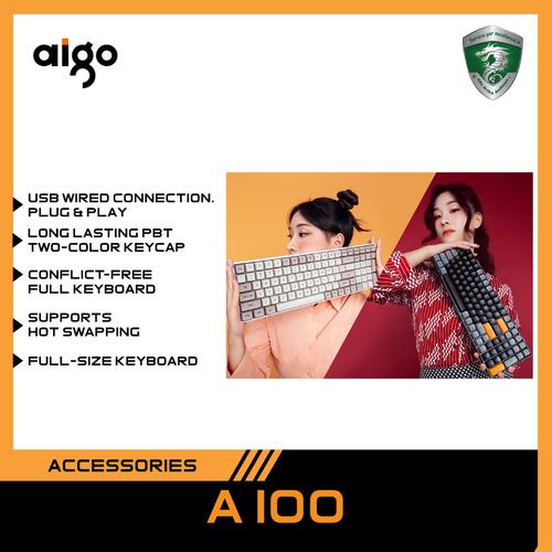 Jual AIGO Keyboard A100 - WIRED USB [BLUE SWITCH] - Hitam - Jakarta ...
