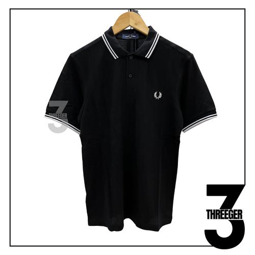Jual Fred Perry White Twin Tipped Polo Black Original / Polo Fred Perry ...