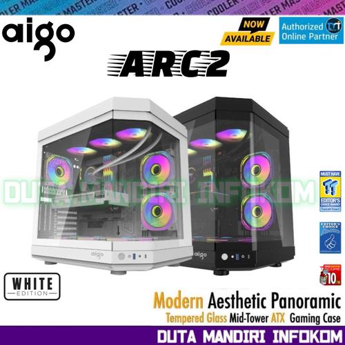 Promo Aigo ARC2 - Luxury Exquisite Curved Tempered Glass Mid Tower ATX ...
