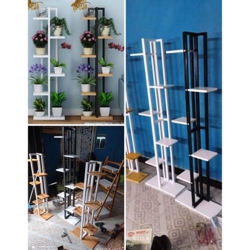 Jual Rak bunga 6 /7 tingkat modern 3 varian warna PUTIH, HITAM COKLAT ...