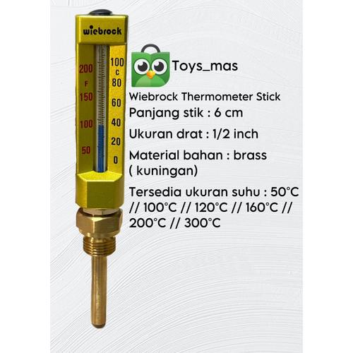 Jual Thermometer Straight Kuningan Thermometer Lurus Temperatur Stick ...