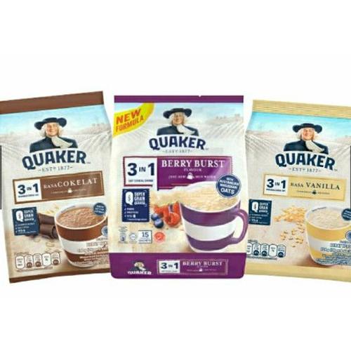 Jual Quaker 3in1 Chocolate, Vanilla, Berry Polybag 224g Minuman Sereal Oats (Isi 8 sachet ...