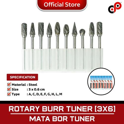 Jual Mata Bor Tuner 3x6 mm | Rotary Burr | Tipe ( A B C D E F G H L M ...
