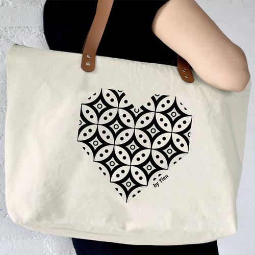 Jual [sampel souvenir] Tote bag Kanvas Greige - Tali Kulit Sapi - Uk ...