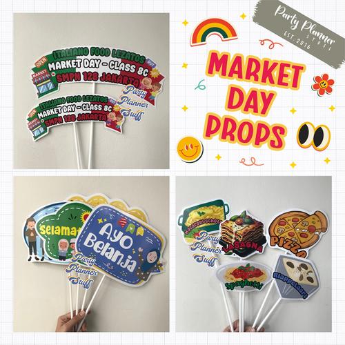 Jual Market day props / aksesoris dekorasi market day / stik foto ...