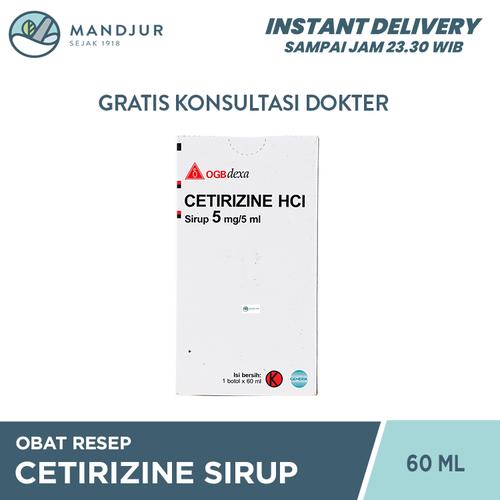 Jual Cetirizine HCI 5 mg/5 mL Sirup 60 mL / Anti Alergi / Gatal - Jakarta Pusat - Apotek Mandjur ...