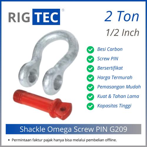 Jual Bow Shackle / Segel Omega 1/2 Inch 2 Ton Screw Pin G209 RIGTEC ...