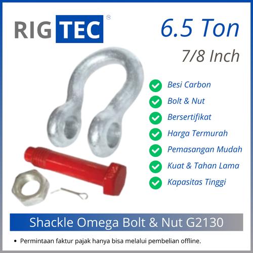 Jual Bow Shackle / Segel Omega 7/8 Inch 6.5 Ton Bolt & Nut G2130 RIGTEC ...