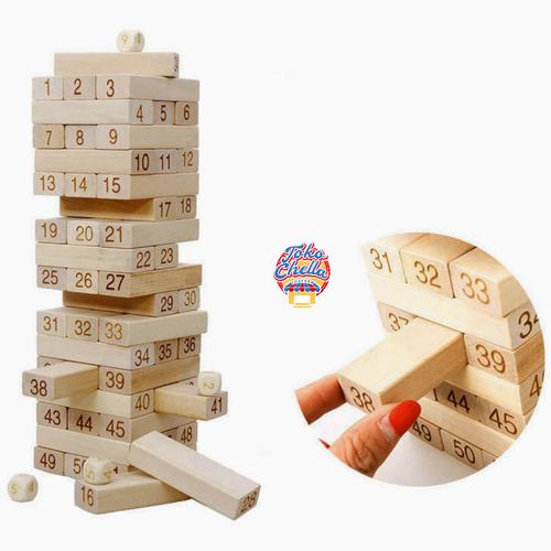 Jual STACKO BLOCKS Kayu Mainan Balok Susun Fun Party Game 51 Blocks ...