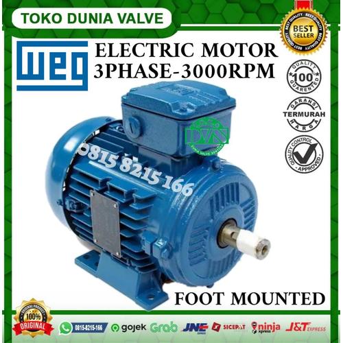 Jual WEG IE3 0.37KW - 0.5HP 2POLE 3000RPM 3PHASE B3 FOOT MOUNTED ELECTRIC MOTOR - Jakarta Pusat ...