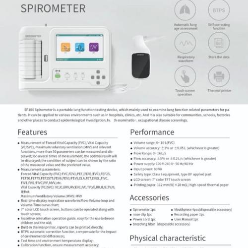 Jual Spirometry / Spirometer Contec SP100 / SP-100 / Alat Tes Paru-paru ...