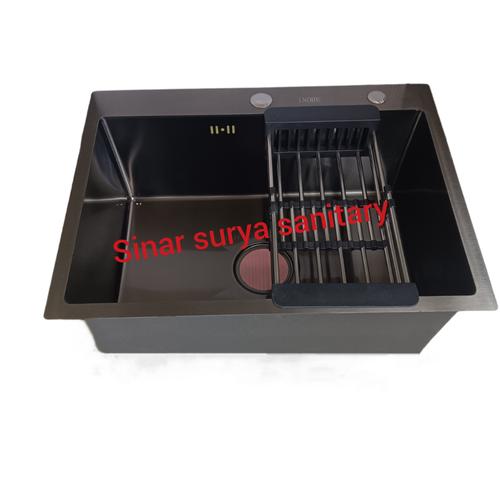 Jual Kitchen sink INOBE 6045 black / kitchen sink kotak hitam 60 cm x ...