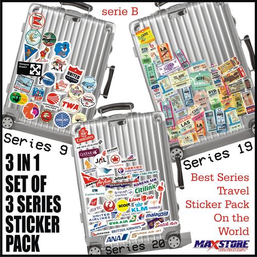Jual sticker koper set 3in1 isi 3pack / series b / airplane sticker ...