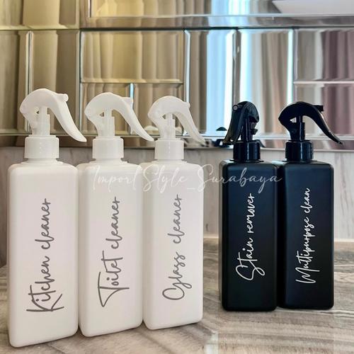 Jual botol PUTIH KOTAK / HITAM SPRAY 500ml SILVER EDITION . aesthetic ...