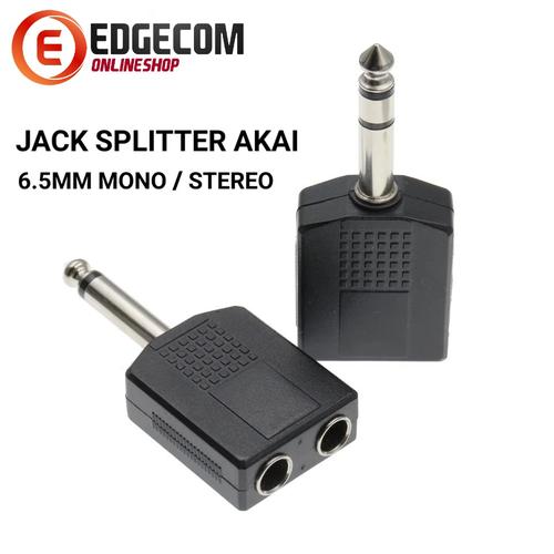 Jual JACK AUDIO SPLITTER AKAI 6,5MM MONO / STEREO 1 MALE TO 2 FEMALE ...
