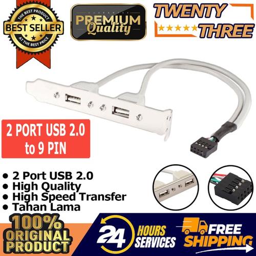 Jual Expansion 2 Ports Hub USB 2.0 to 9 Pin Header Mainboard Real Panel ...