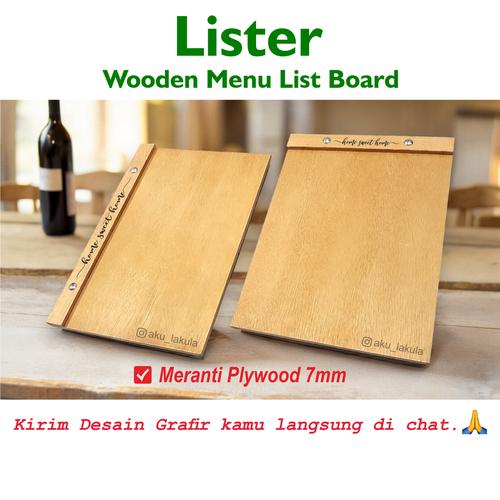 Jual FREE GRAFIR Wooden Menu Board A4 / Papan Menu Kayu Cafe Resto ...