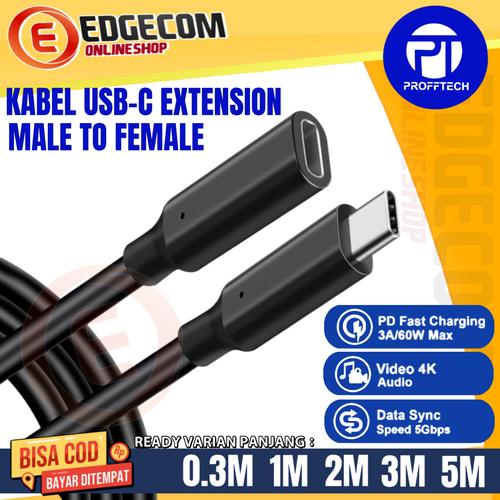 Jual Profftech Kabel USB Extension Type C 3.1 Male to Female Fast ...