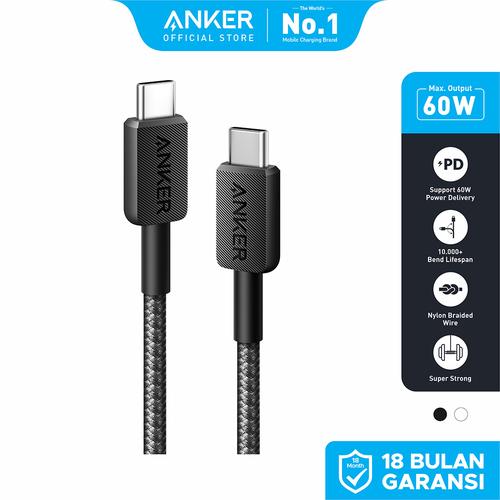 Jual Kabel Charger Anker 322 USB-C to USB-C Cable (3ft Braided) - A81F5 ...